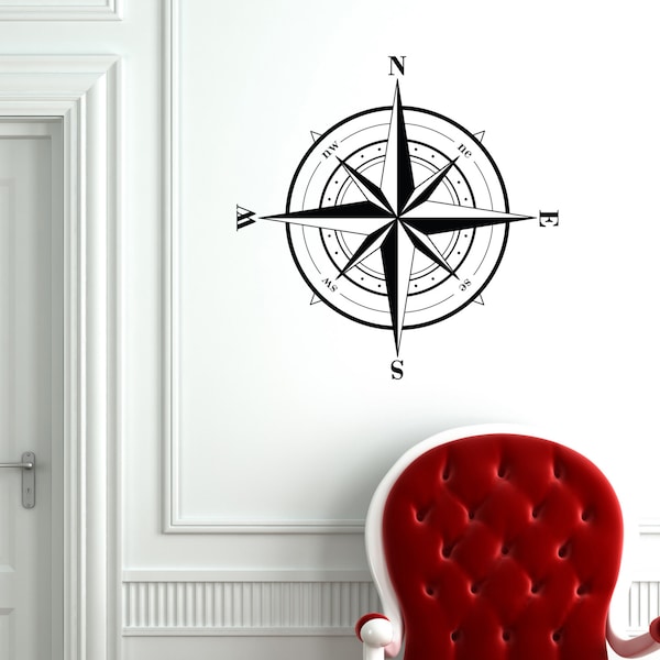 Compass World Map Stickers - Etsy
