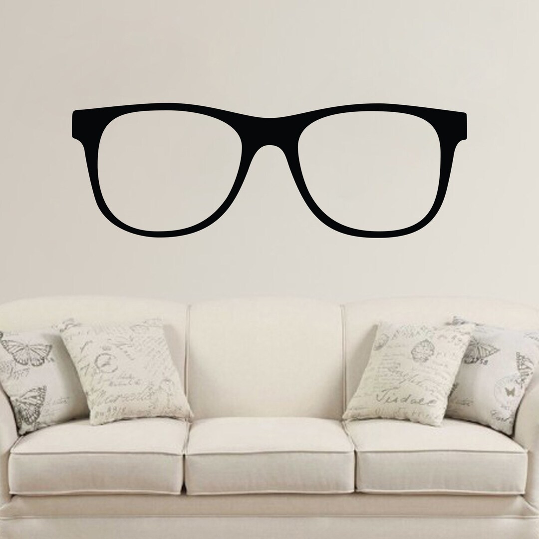 Hipster Glasses Decal - Wall Vinyl Sticker Family Kids Room Mural Decor ...