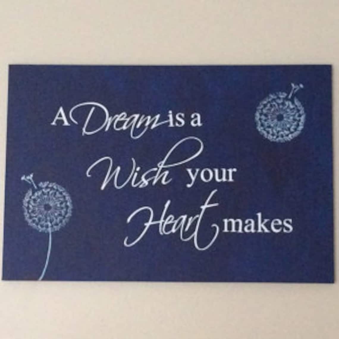 A Dream is a Wish Your Heart Makes Decal Wall Vinyl Sticker Family Kids ...