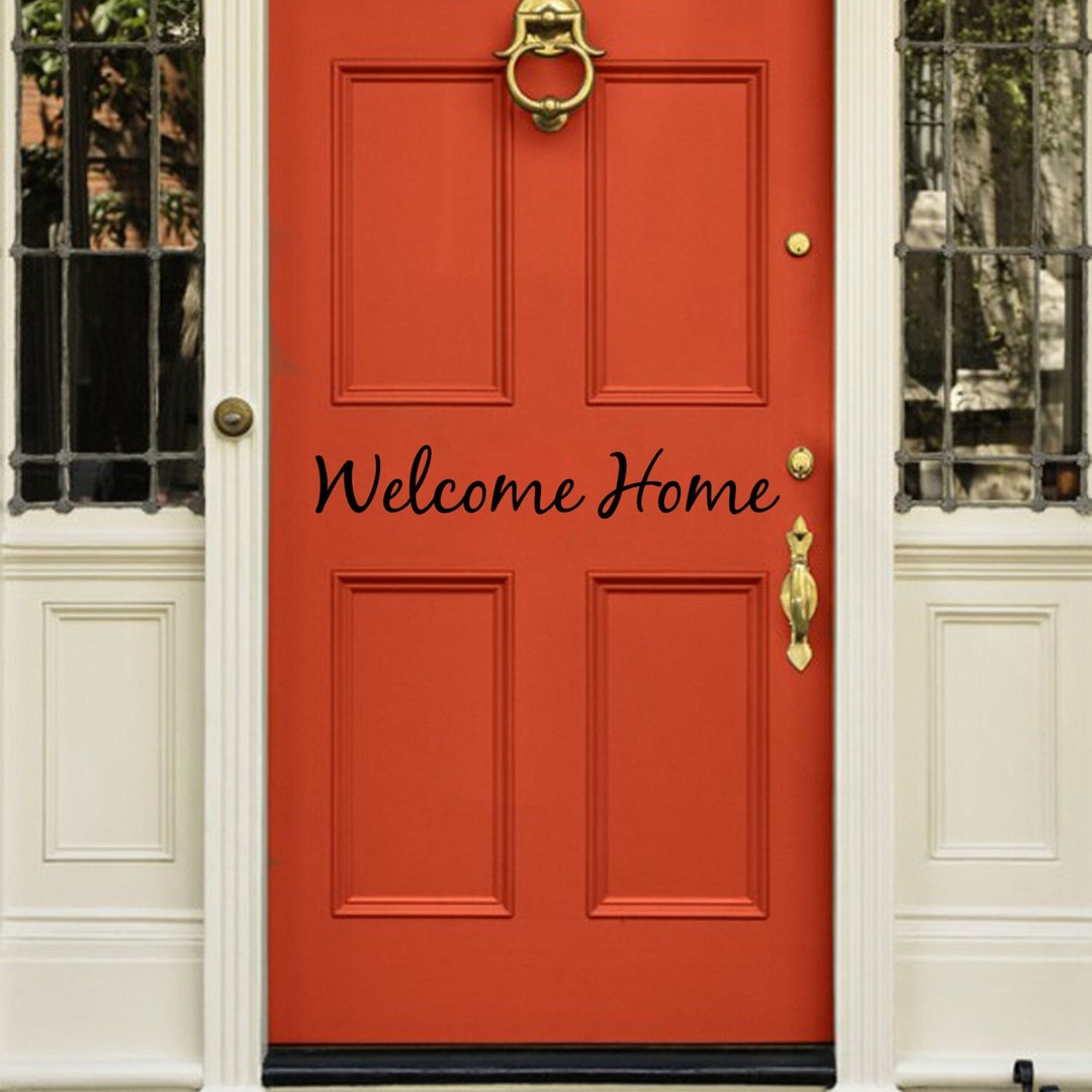 Welcome Home Door Vinyl Decal Sticker Wall Family Kids Welcome Home ...