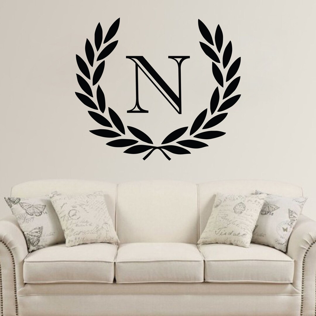 Laurel Monogram Decal Wall Vinyl Sticker Family Room Master - Etsy