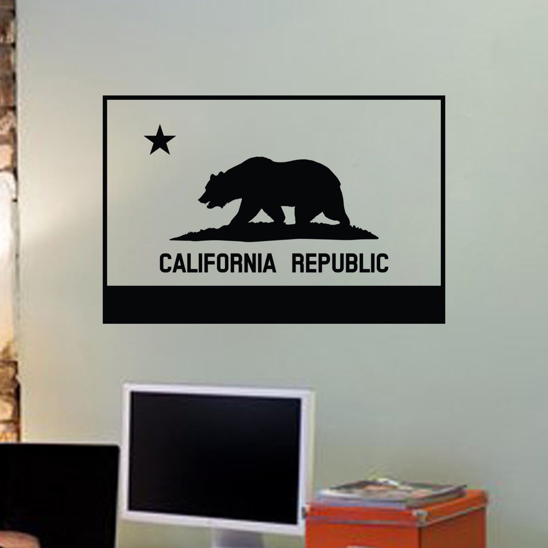 California State Flag Decal Wall Vinyl Sticker Family Kids Room Mural ...