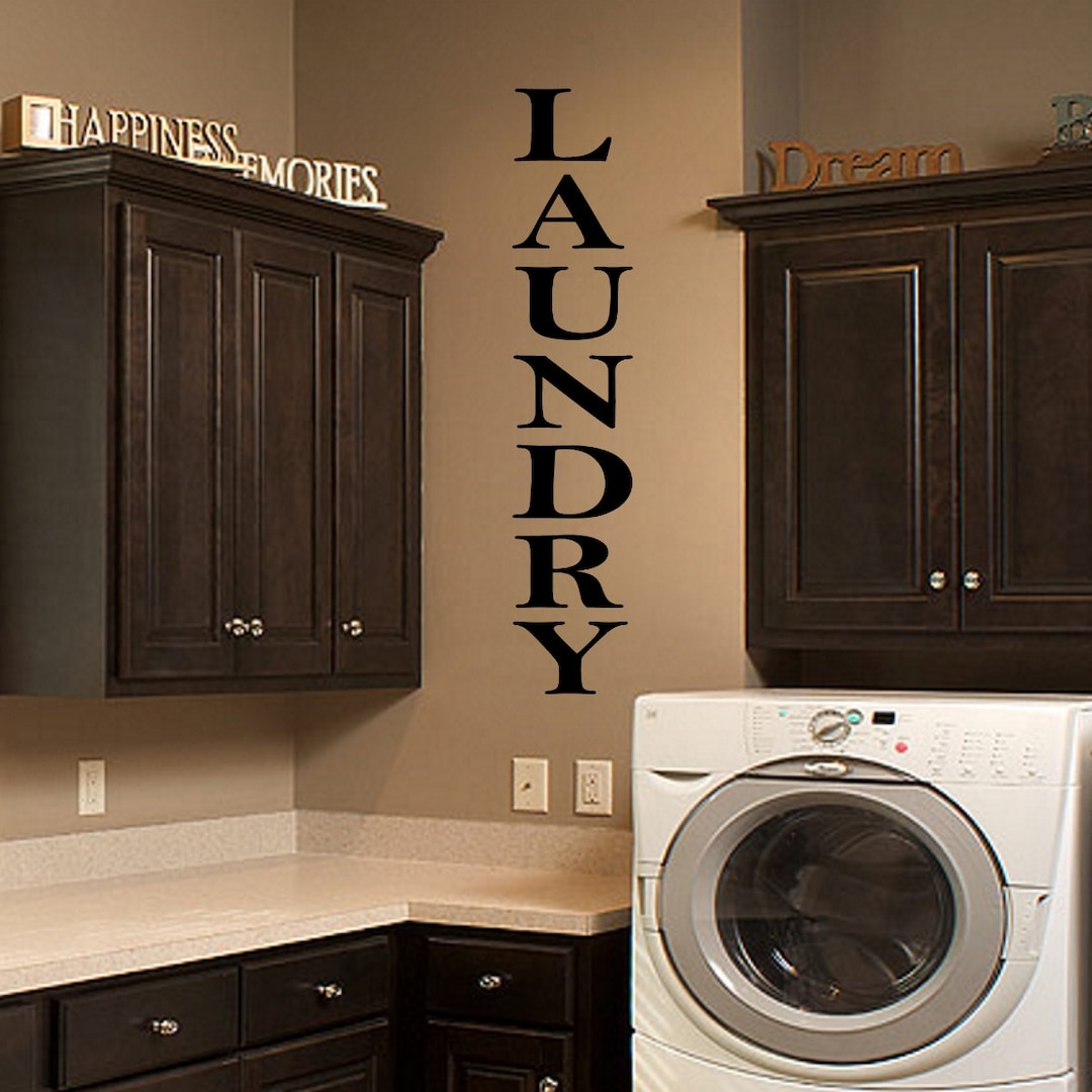 Laundry Decal Laundry Vertical Decal Vinyl Sticker Kitchen Decor Family ...