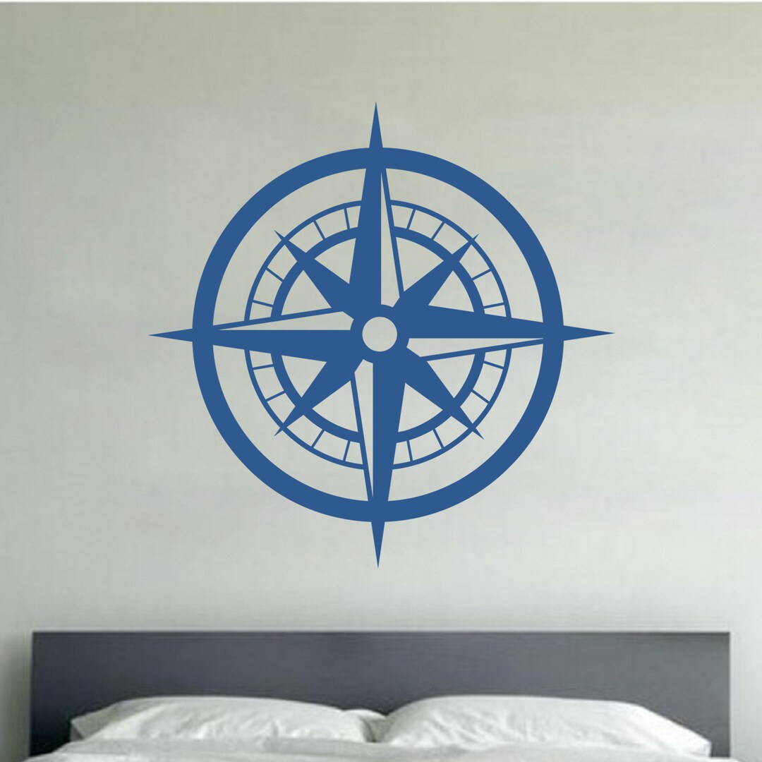 Nautical Compass Decal - Wall Vinyl Sticker Family Kids Room Mural Sky ...