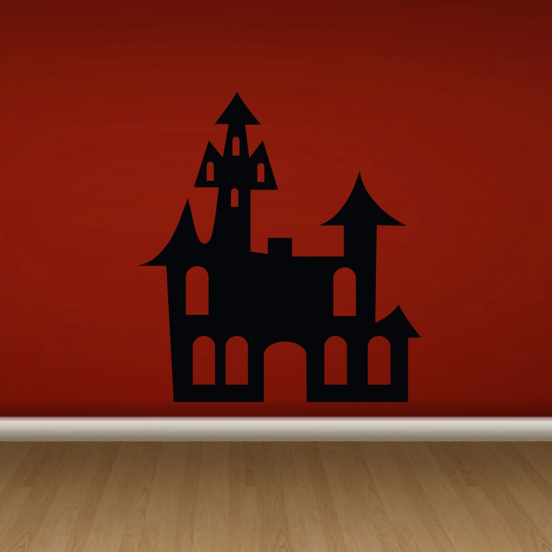 Haunted House Decal - Wall Vinyl Sticker Family Kids Room Halloween ...