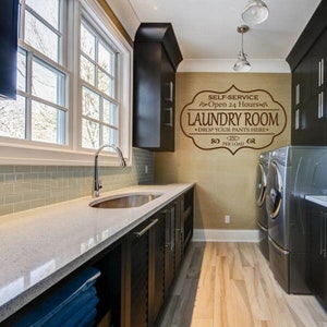 Self Service Laundry Decal - Vinyl Sticker Open 24 Hours FREE SHIPPING ...