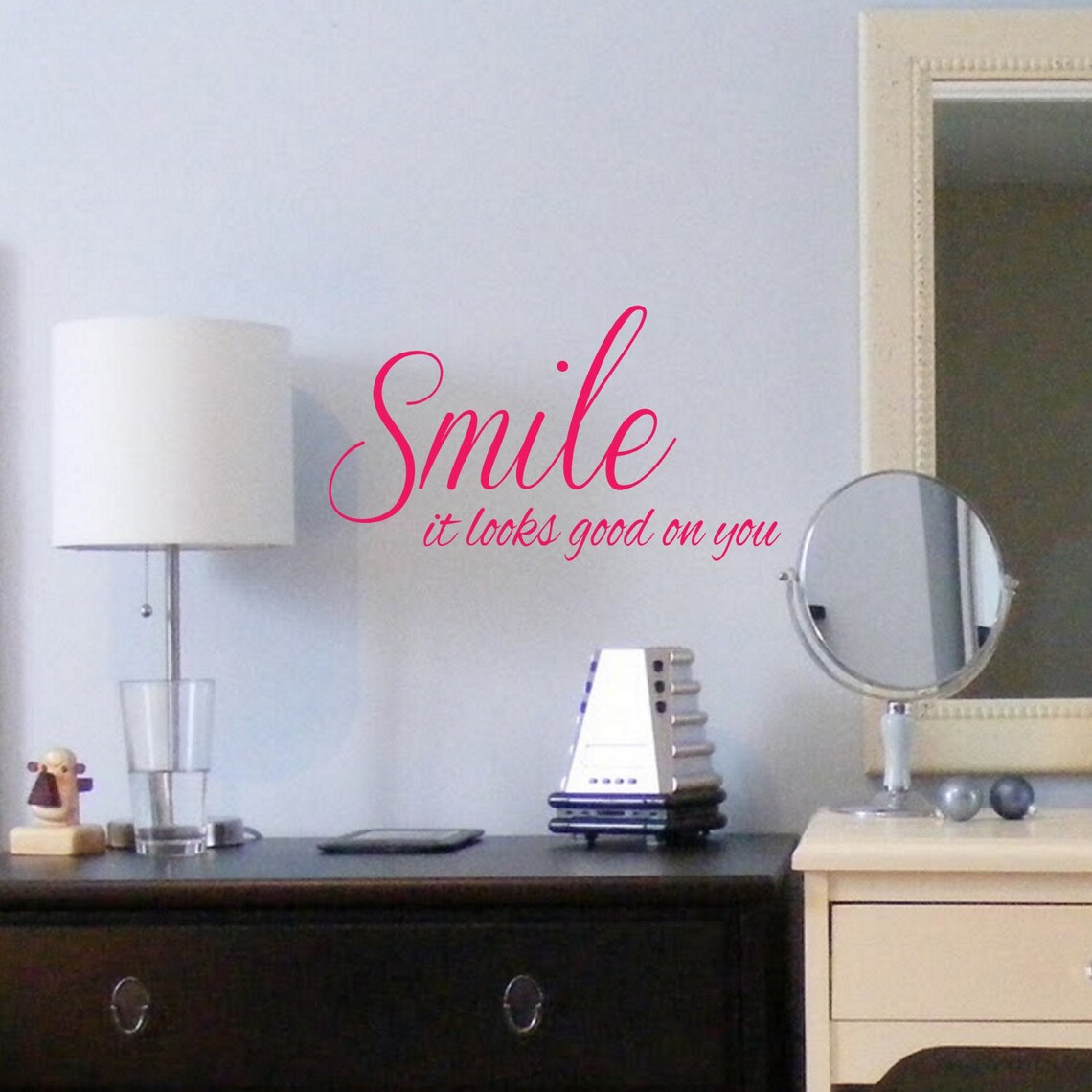 Smile It Looks Good on You Decal Wall Vinyl Sticker Family | Etsy