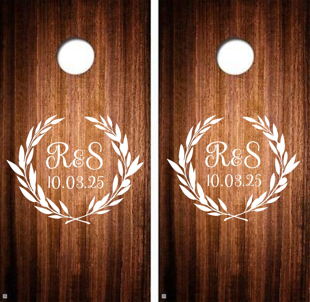 Custom Cornhole Decals Leafy Olive Branch Set of 2 Vinyl Decal Stickers ...