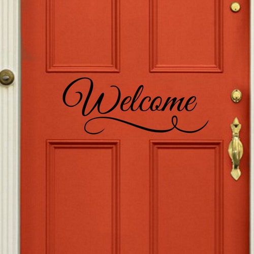 Welcome Decal Vinyl Door Sticker Wall Family Kids Welcome - Etsy