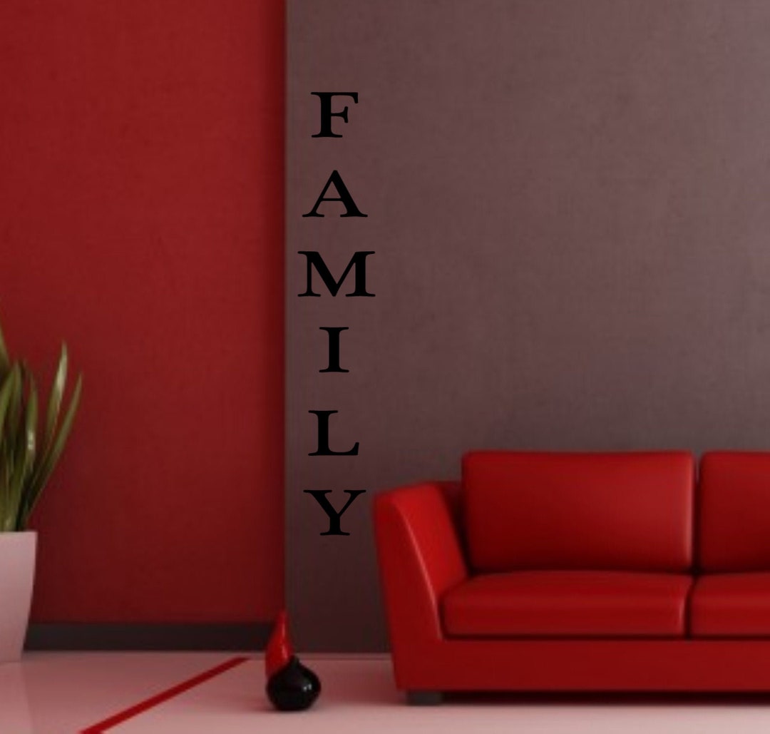 Family Vertical Wall Decal Vinyl Sticker Family Room Kids Room ...