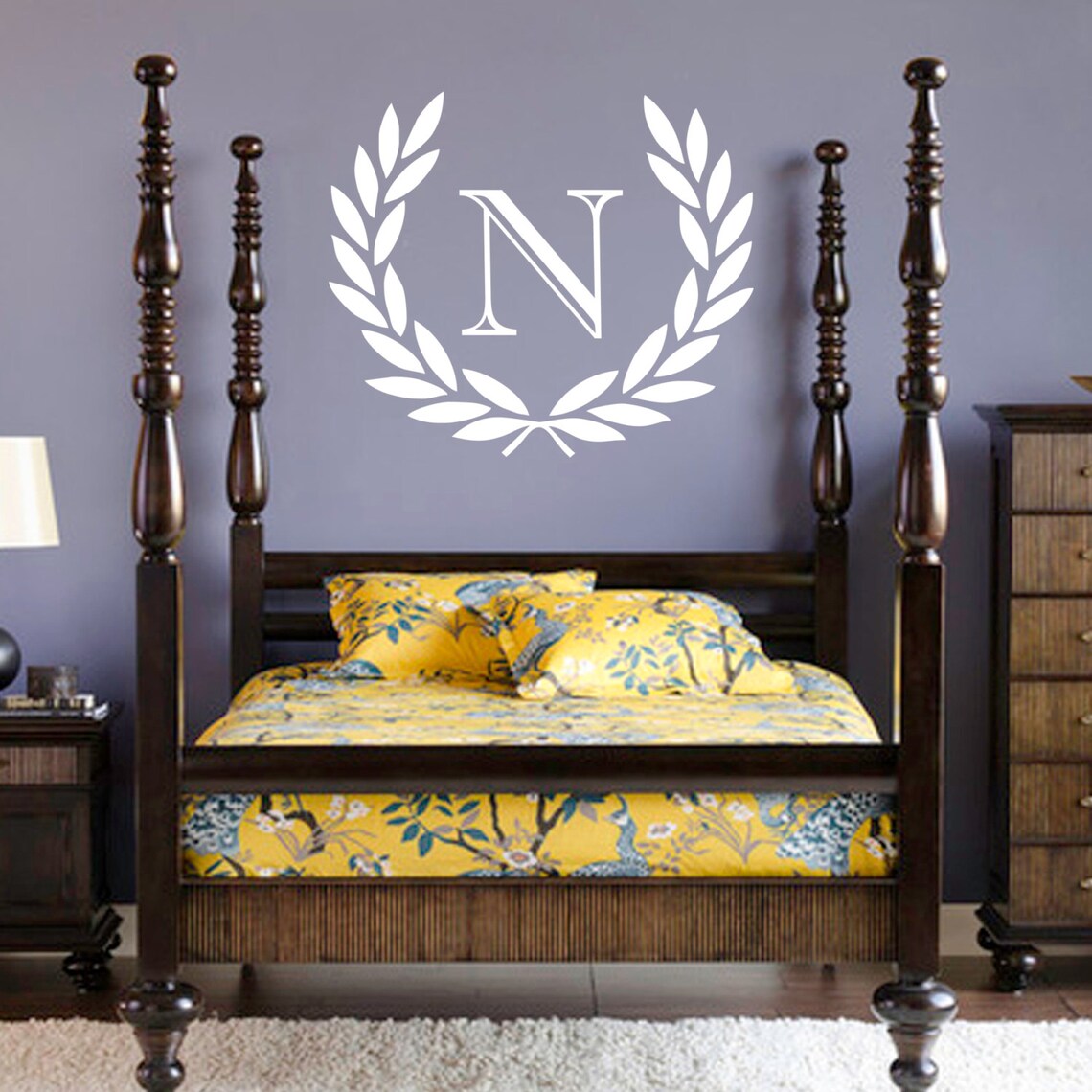 Laurel Monogram Decal Wall Vinyl Sticker Family Room Master - Etsy