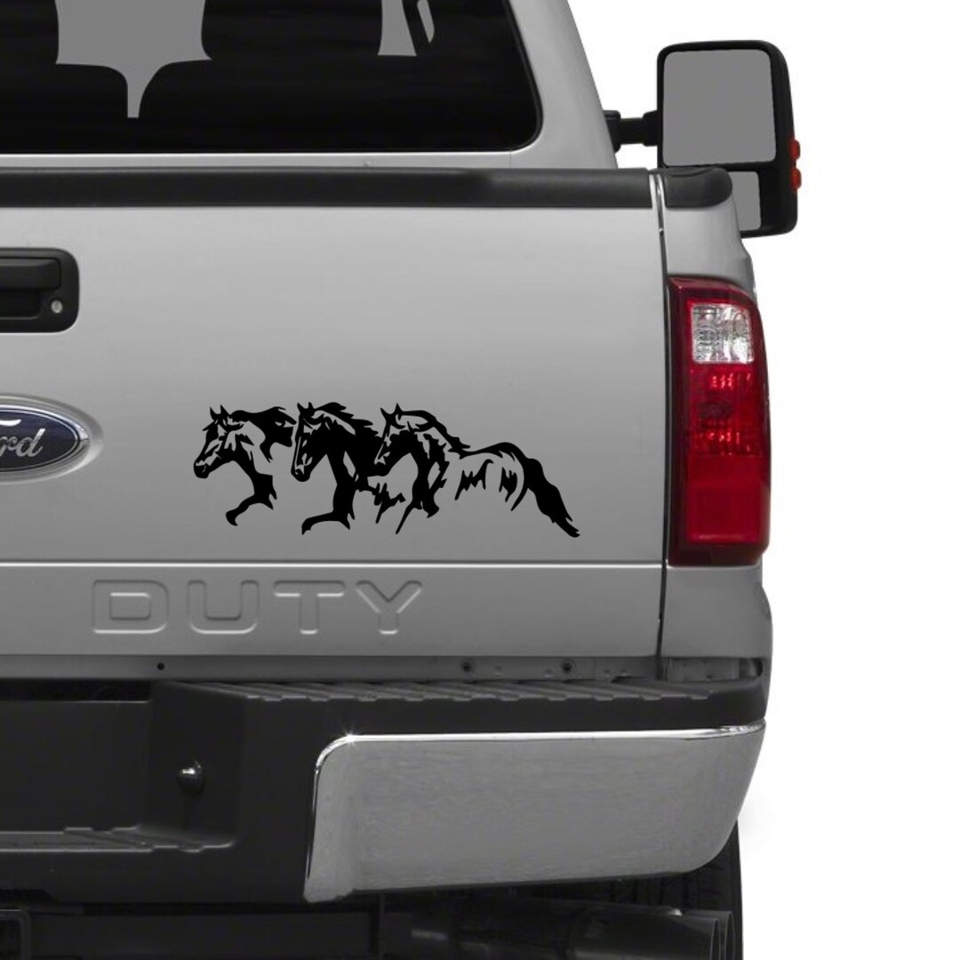 Three Horses Running Bumper Sticker Equestrian Decals Horse Lovers ...