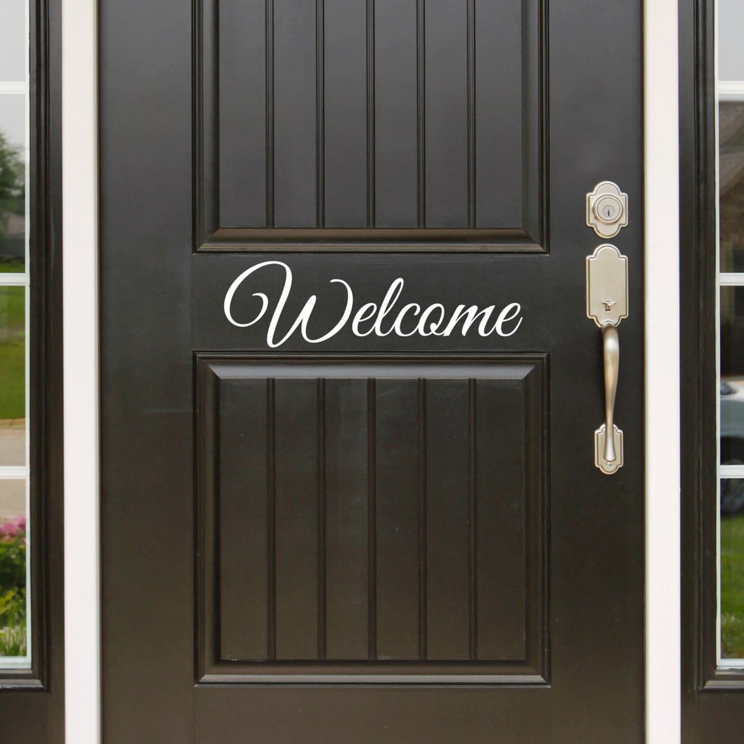 Welcome Door Decal Vinyl Sticker Welcome Door Decal Sticker Entryway ...