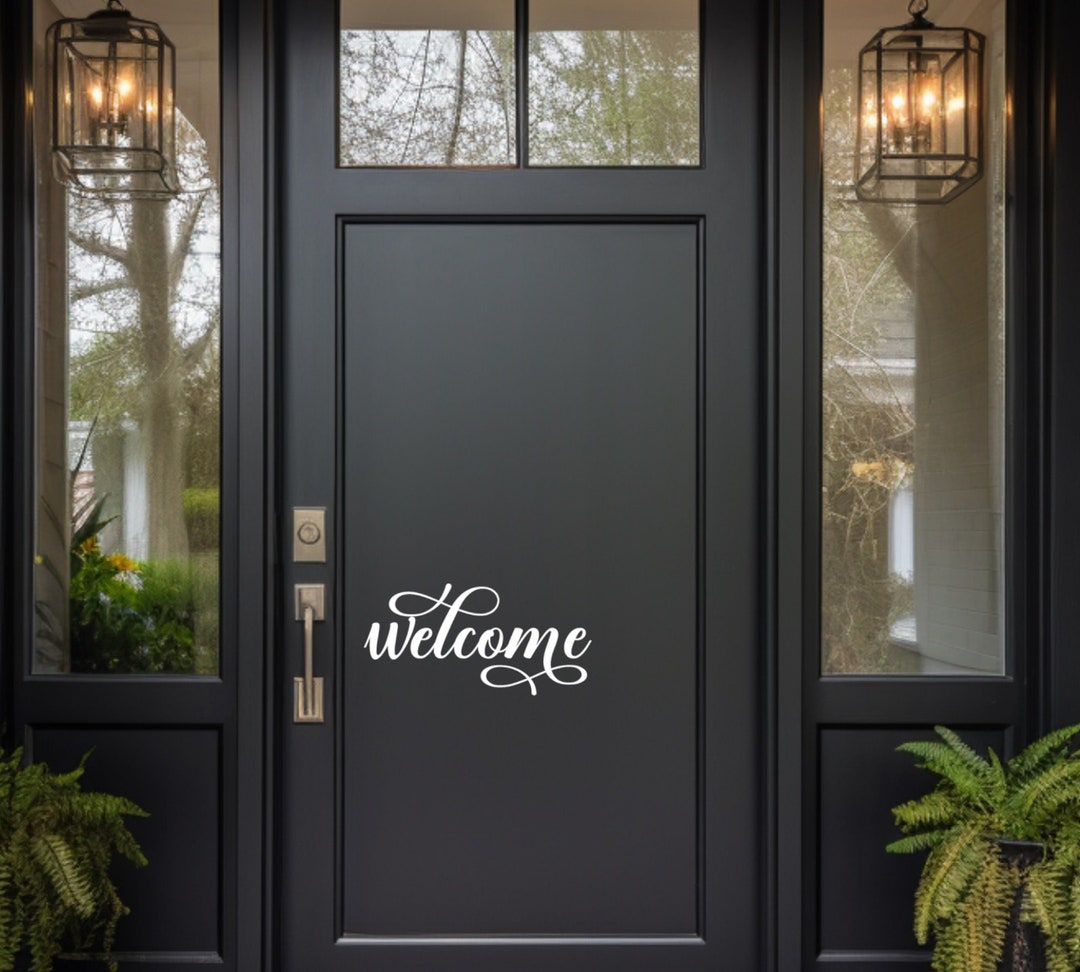 Welcome Front Door Vinyl Decal Sticker Foyer Wall Decal Entryroom ...