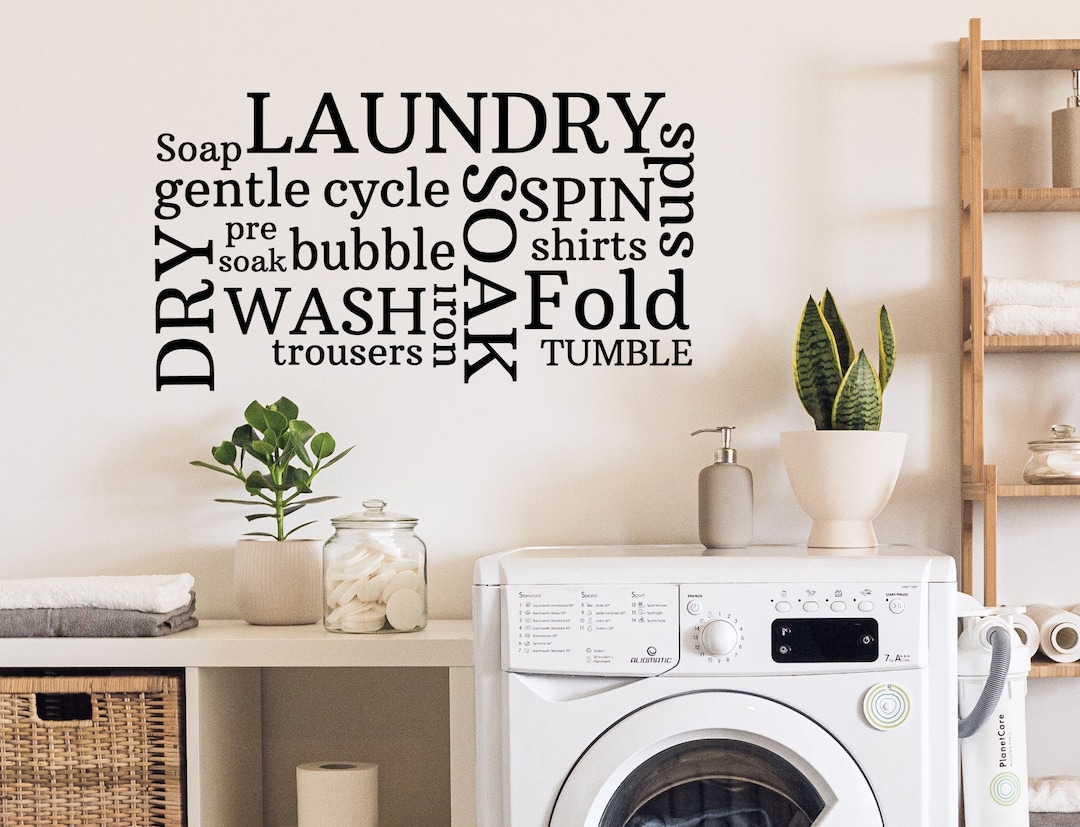 Laundry Decal Subway Style Vinyl Decal Sticker Decor Laundry Room Mural ...