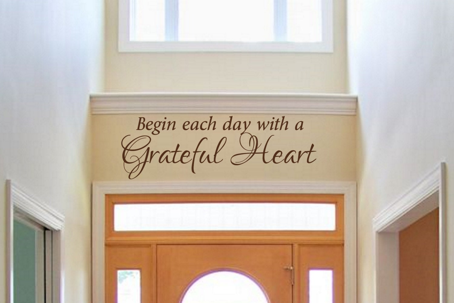 Begin Each Day With A Grateful Heart Decal Wall Vinyl Sticker Family ...