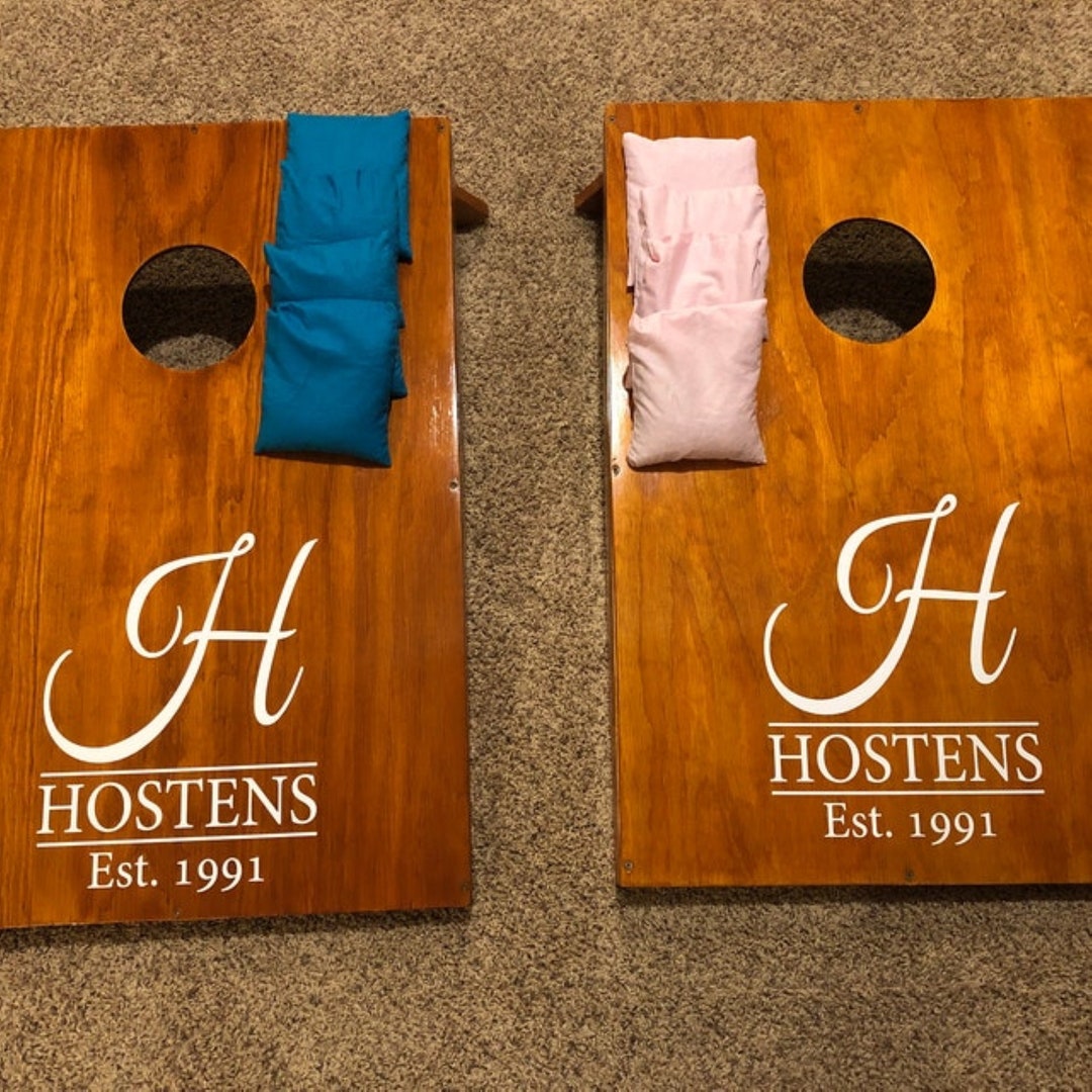 Custom Cornhole Decal Wedding Decals Set of 2 Vinyl Decals - Etsy