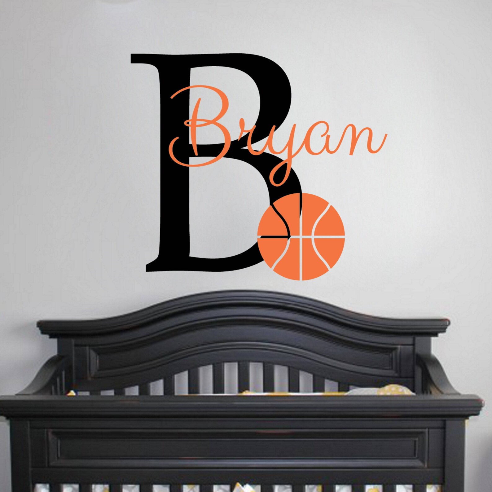 Basketball Monogram Decal Wall Vinyl Sticker Sporty Kids | Etsy