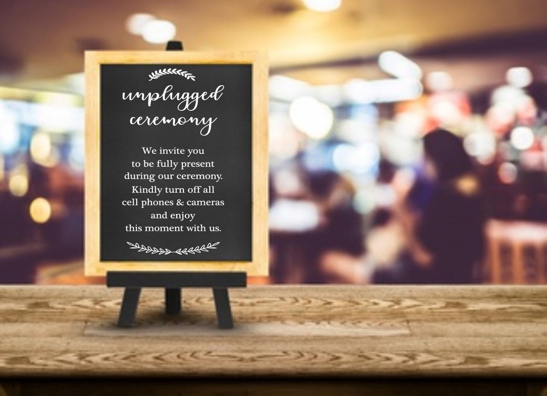Unplugged Ceremony - Vinyl Decal Sticker Wedding Decorations Rustic ...