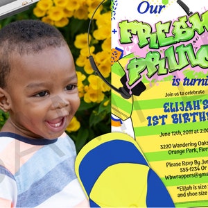 Fresh Prince 1st Birthday Invitation With Photo, 90s Party, Invite, Hip ...