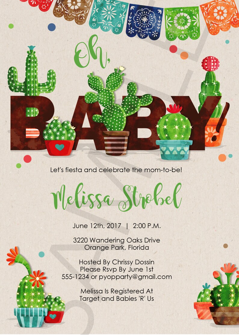 Cactus Baby Shower Invitation Cactus Theme Invite Neutral - Etsy