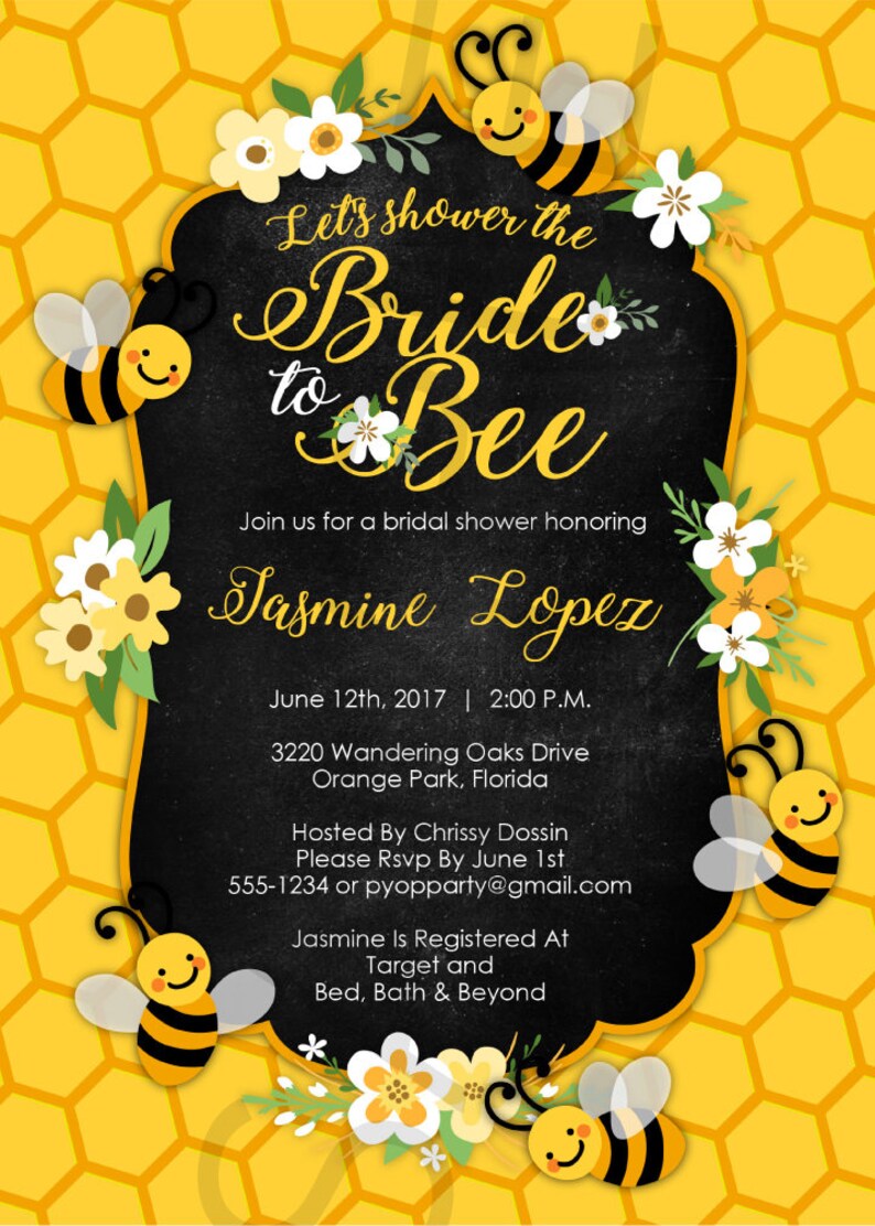 Bee Invitation Honey Bee Shower or Bee Party Bee Bridal | Etsy