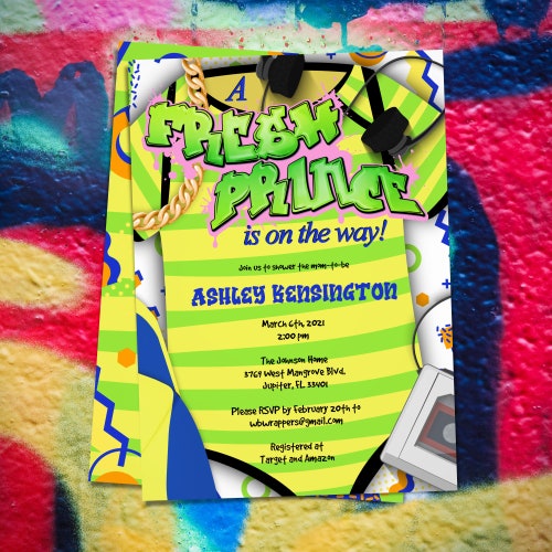 Fresh Prince Baby Shower Invitation 90s Party Prince Baby - Etsy