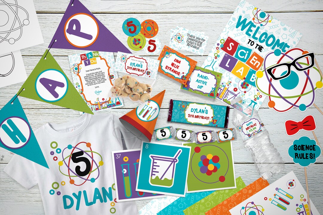 DIY Instant Download Science Printable Party Package - Editable - Mad ...