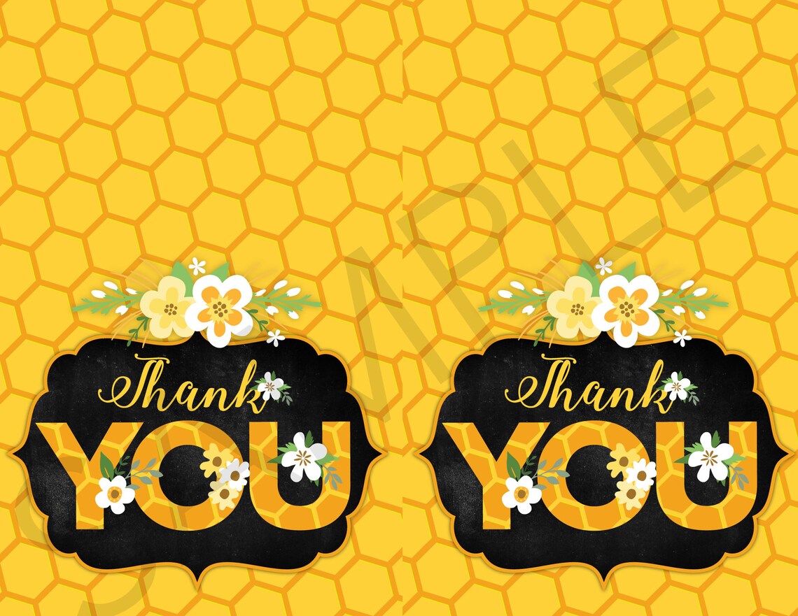 Bee Theme Thank You Cards | Baby Shower or Birthday Thank You Note ...