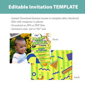 Fresh Prince 1st Birthday Invitation With Photo, 90s Party, Invite, Hip ...