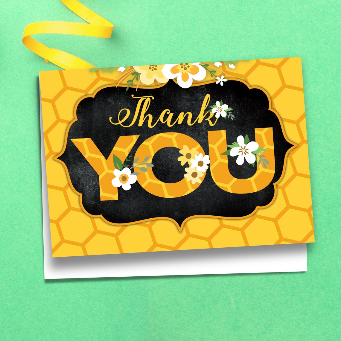Bee Theme Thank You Cards | Baby Shower or Birthday Thank You Note ...
