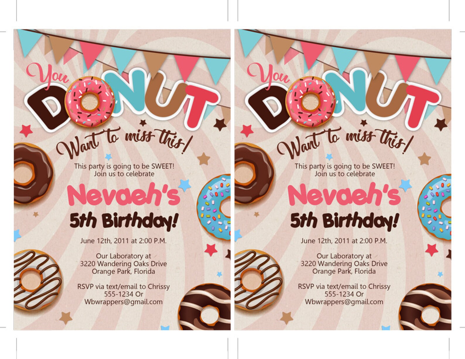 Donut Birthday Party Invitation for Donut Birthday PDF | Etsy