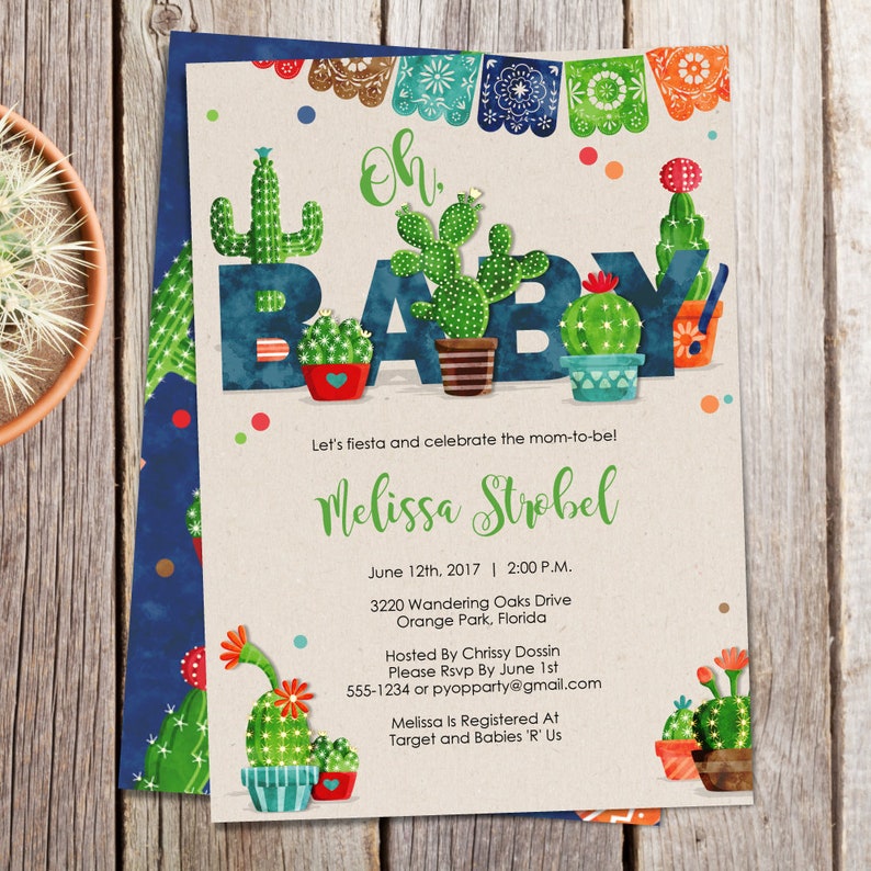 Cactus Baby Shower Invitation Cactus Theme Invite Boy or | Etsy