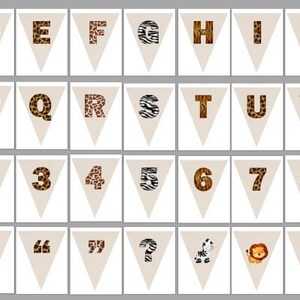 Jungle Theme Printable Banner | Pennant Banner Printables | Party Decor ...