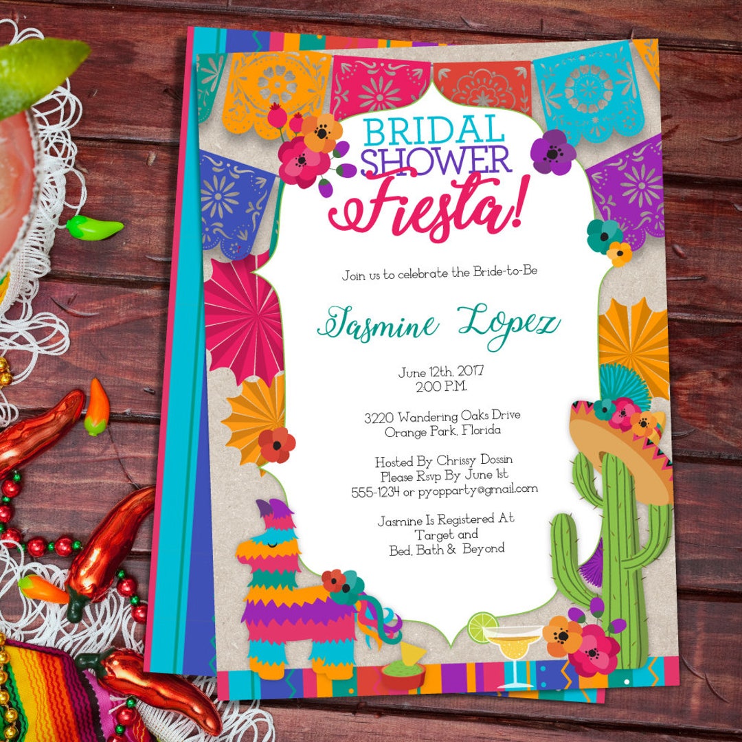 Fiesta Bridal Shower, Bridal Shower Fiesta, Fiesta Invitation - PDF ...