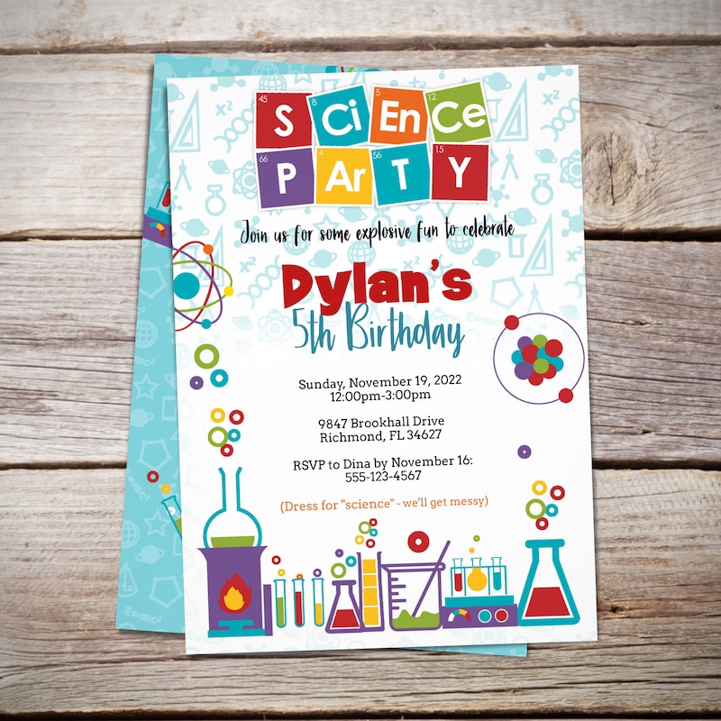 Science Invitation - Etsy