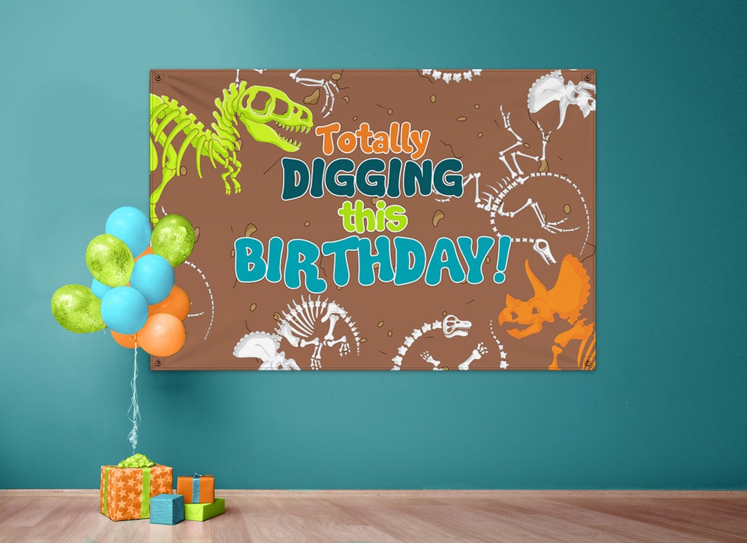 Dino Dig Dinosaur Backdrop | Printable | Dinos Candy Table Backdrop ...