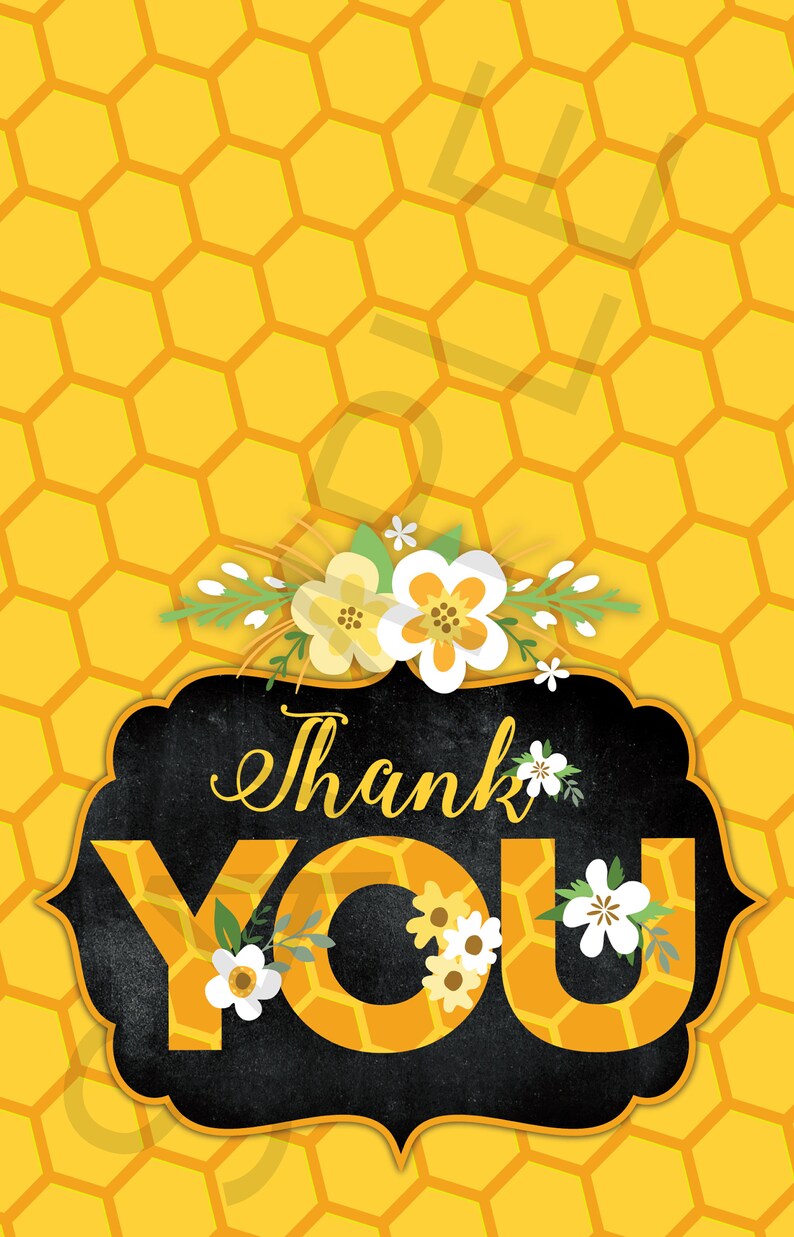 Bee Theme Thank You Cards | Baby Shower or Birthday Thank You Note ...
