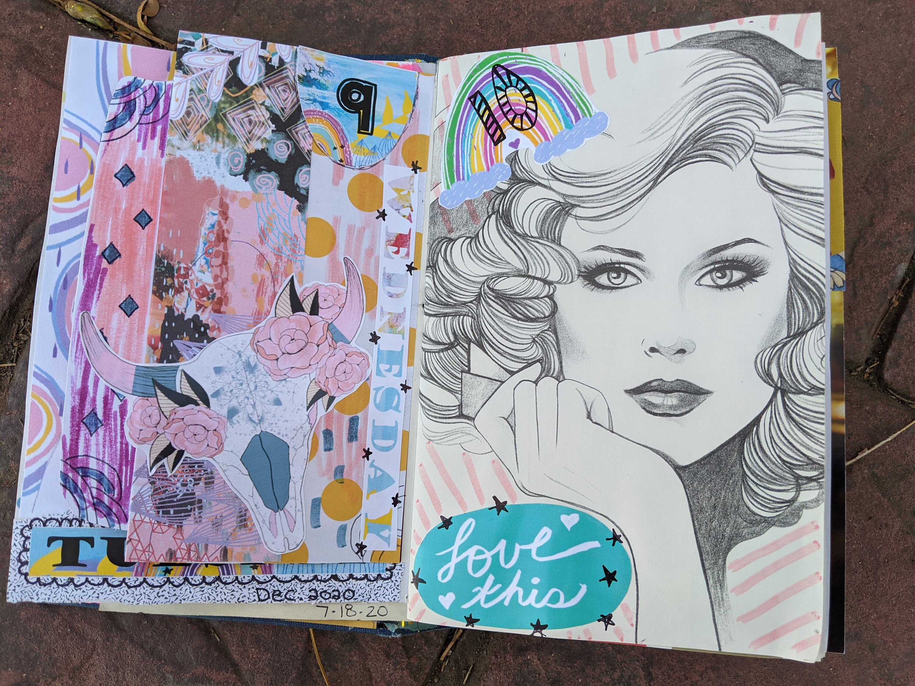 Rainbow Printable Girl Journal Printable Collage Sheet Printable ...