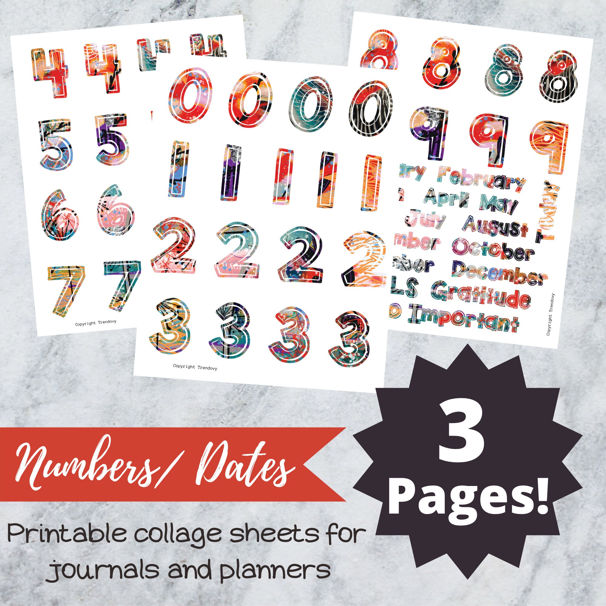 Number Journal Printable Journaling Printable Date Printable Journal ...