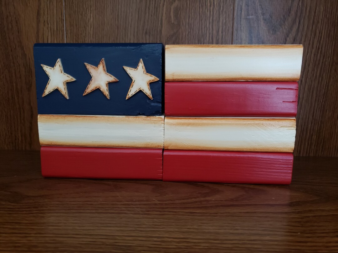 American Flag Block - Etsy