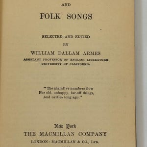 Antique Old English Ballads Book – Early 20th Century – Decorative ...