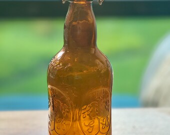 Vintage Grolsch Amber Colored Glass Beer Bottle With Porcelain Swing ...