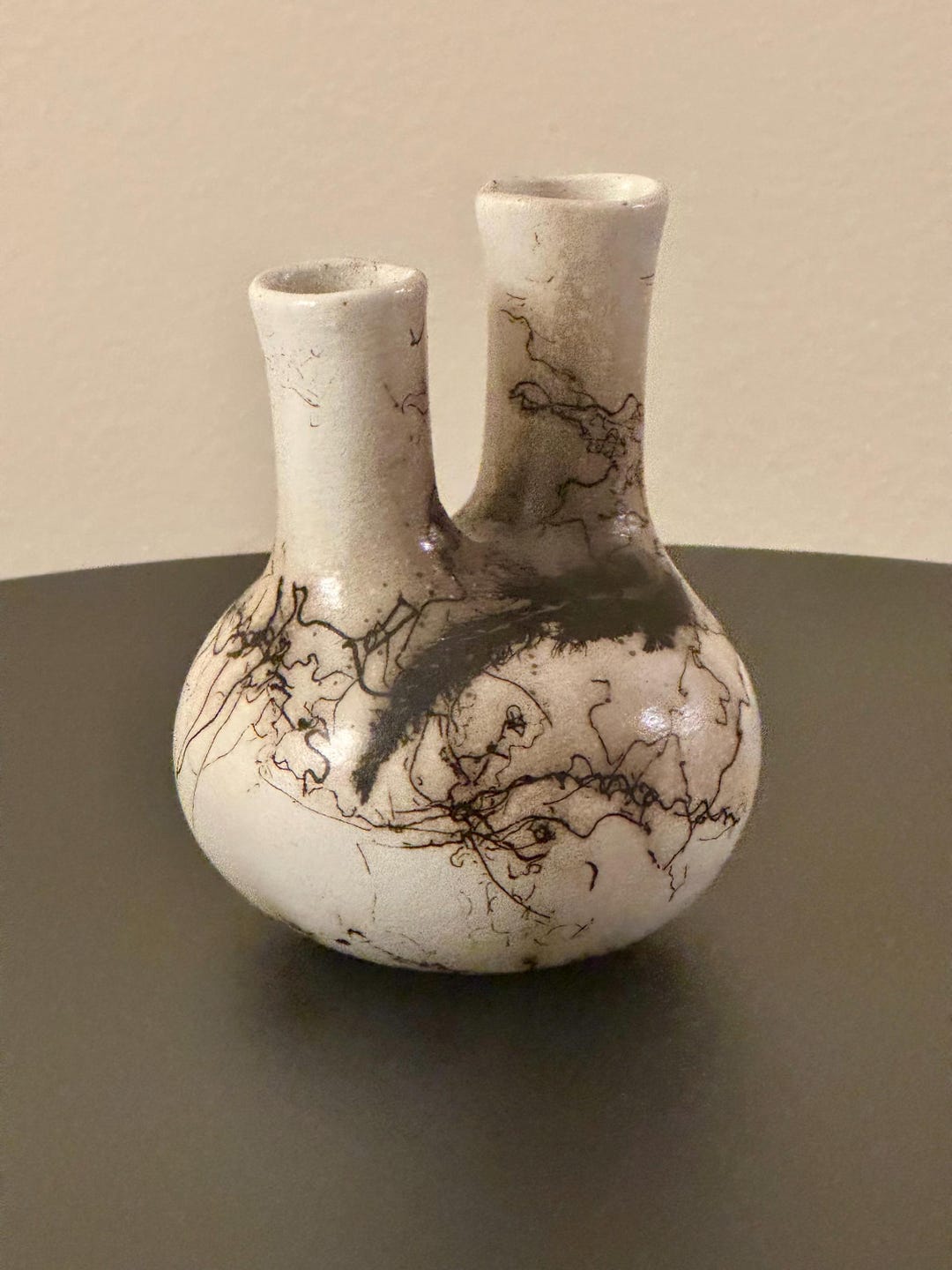 Navajo “dine” Small Horsehair Pottery Wedding Vase/bowl Signed ...