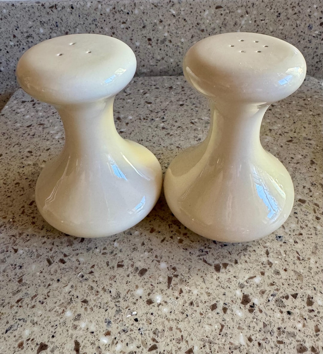 Vintage Mid Century Modern Ceramic Salt and Pepper Shakers Cream Glaze ...