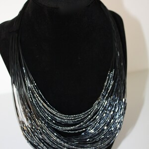 Multi-strand, Layered, Micro Beaded Necklace, Vintage, Costume Jewelry ...