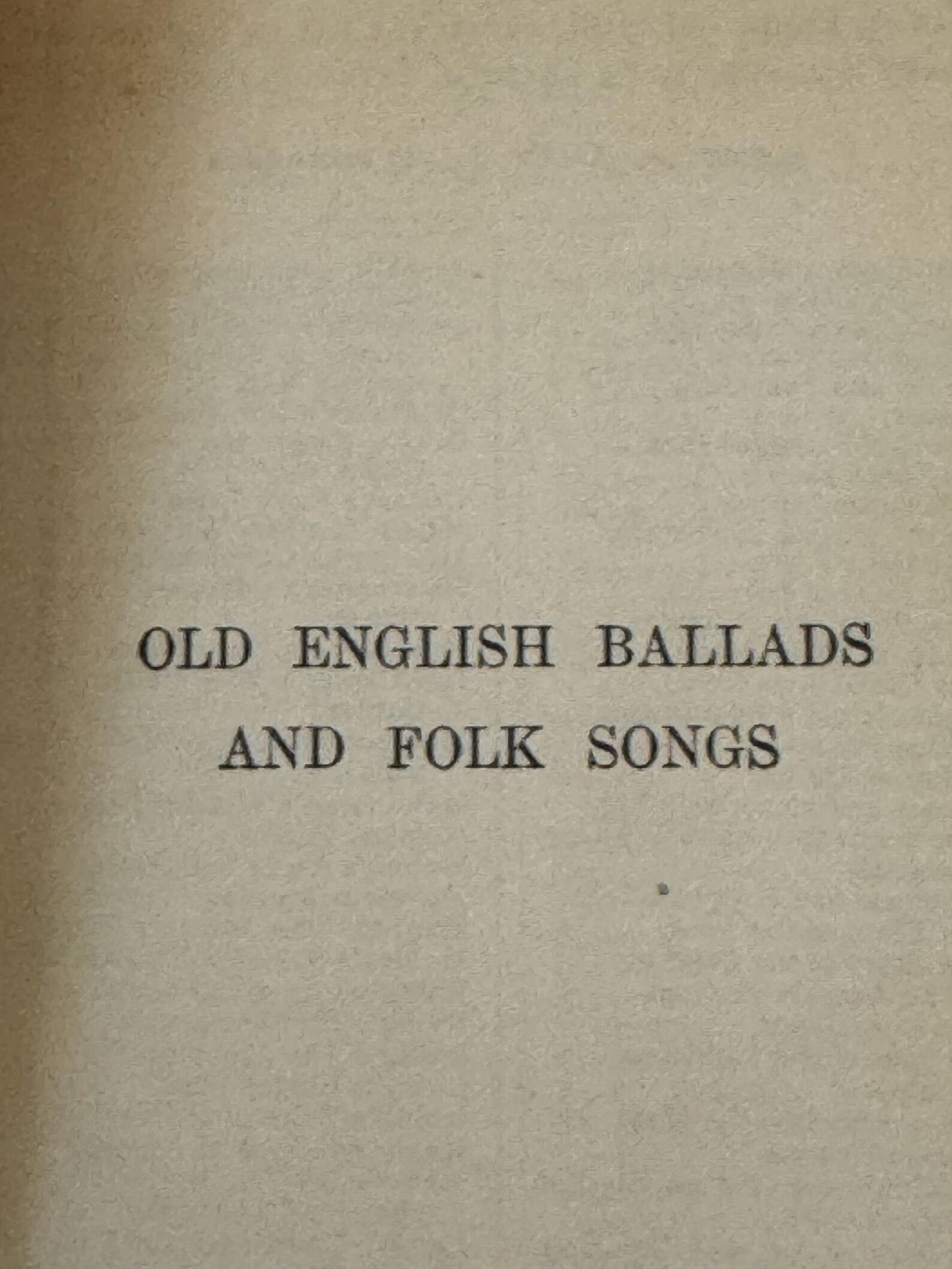 Antique Old English Ballads Book – Early 20th Century – Decorative ...