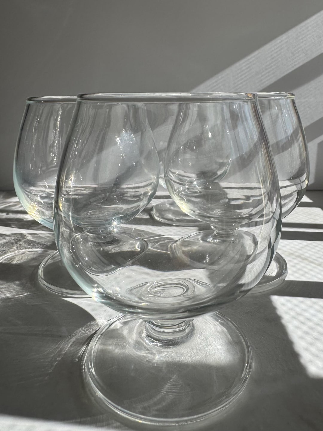Set of 4 Vintage Brandy Snifters Mid Century Retro Bar Cart Glasses ...