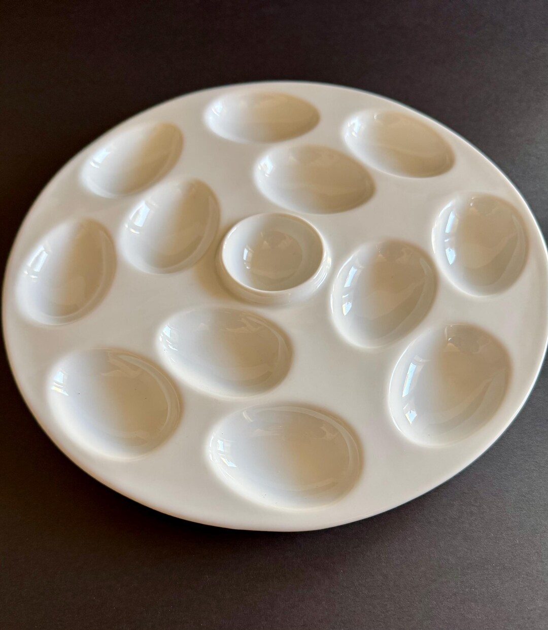 Vintage, White Ceramic Deviled Egg Plate Appetizer Serving Tray Retro ...