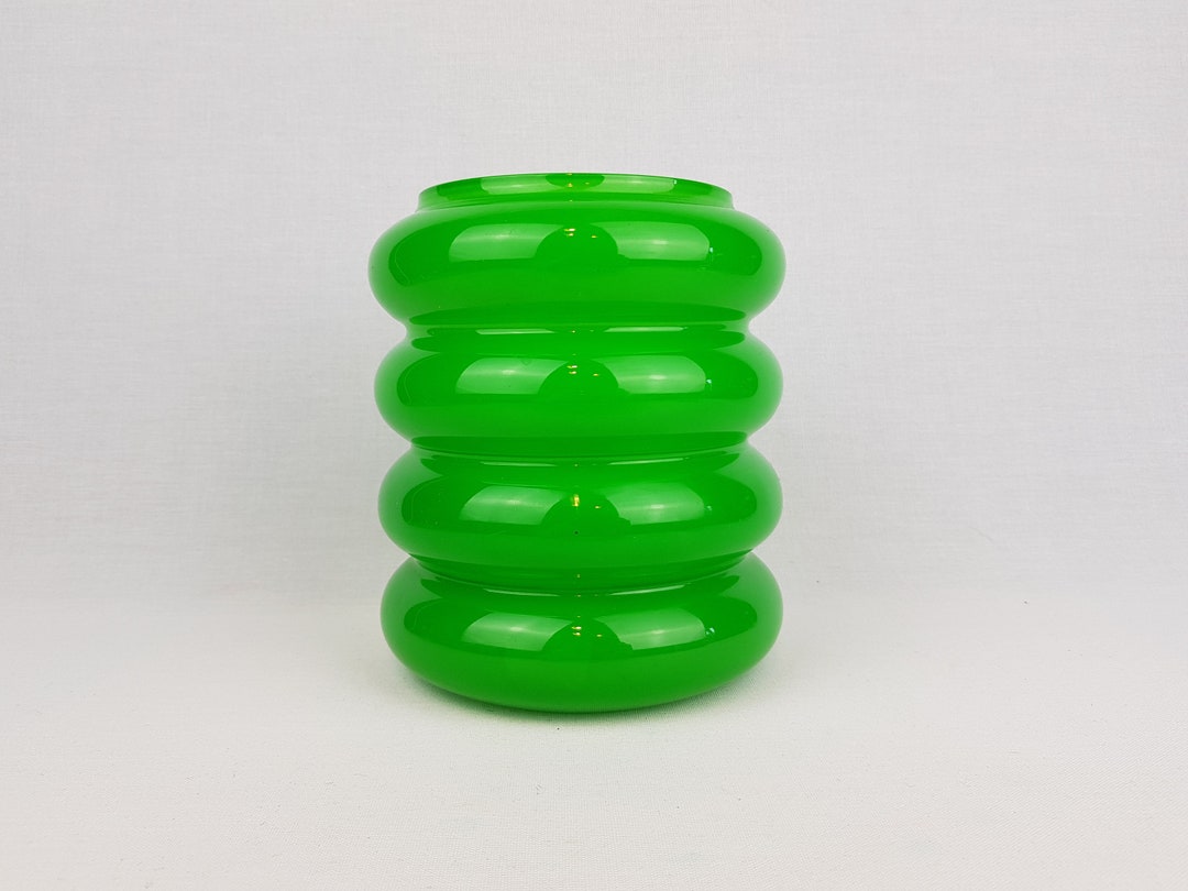 Vintage ANNE NILSSON for IKEA Green Glass Solstrale Hooped Vase Made in ...